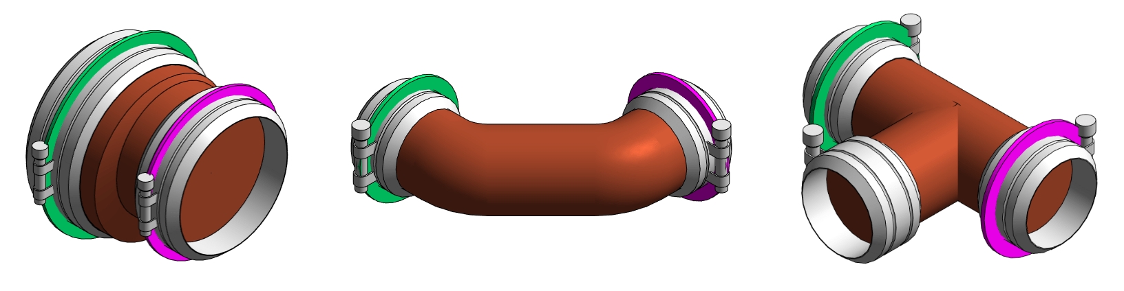BIM2B-модуль Revit: Трубы чугунные безраструбные SML